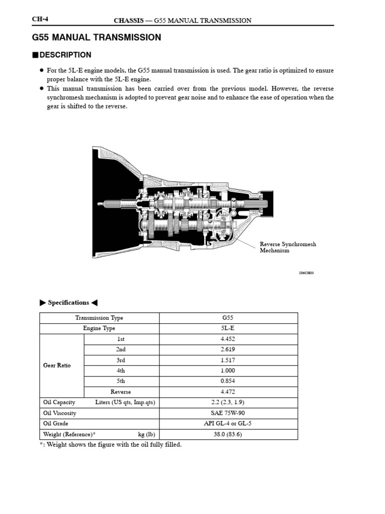 G55 Manual Transmission: Description | PDF