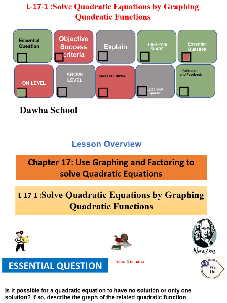 Alg 3rd Period 17-1 Solve Quadratic Equations by Graphing Quadratic Functions | PDF | Quadratic ...