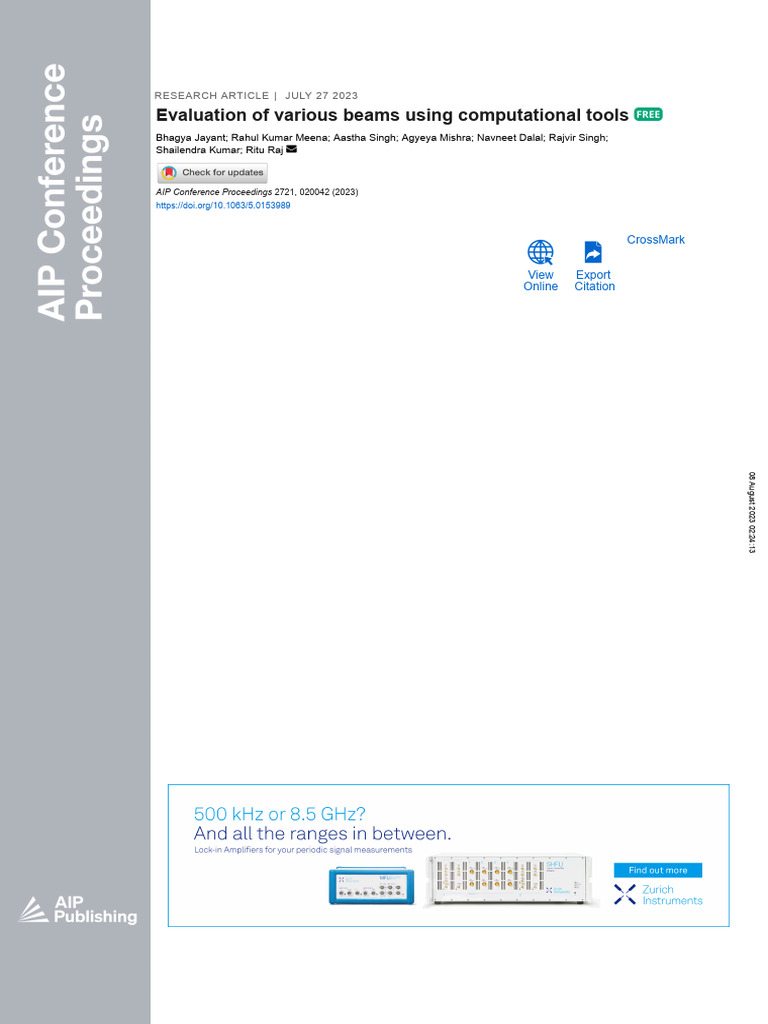 12.... Evaluation of Various Beams Using Computational Tools | PDF | Deformation (Engineering ...