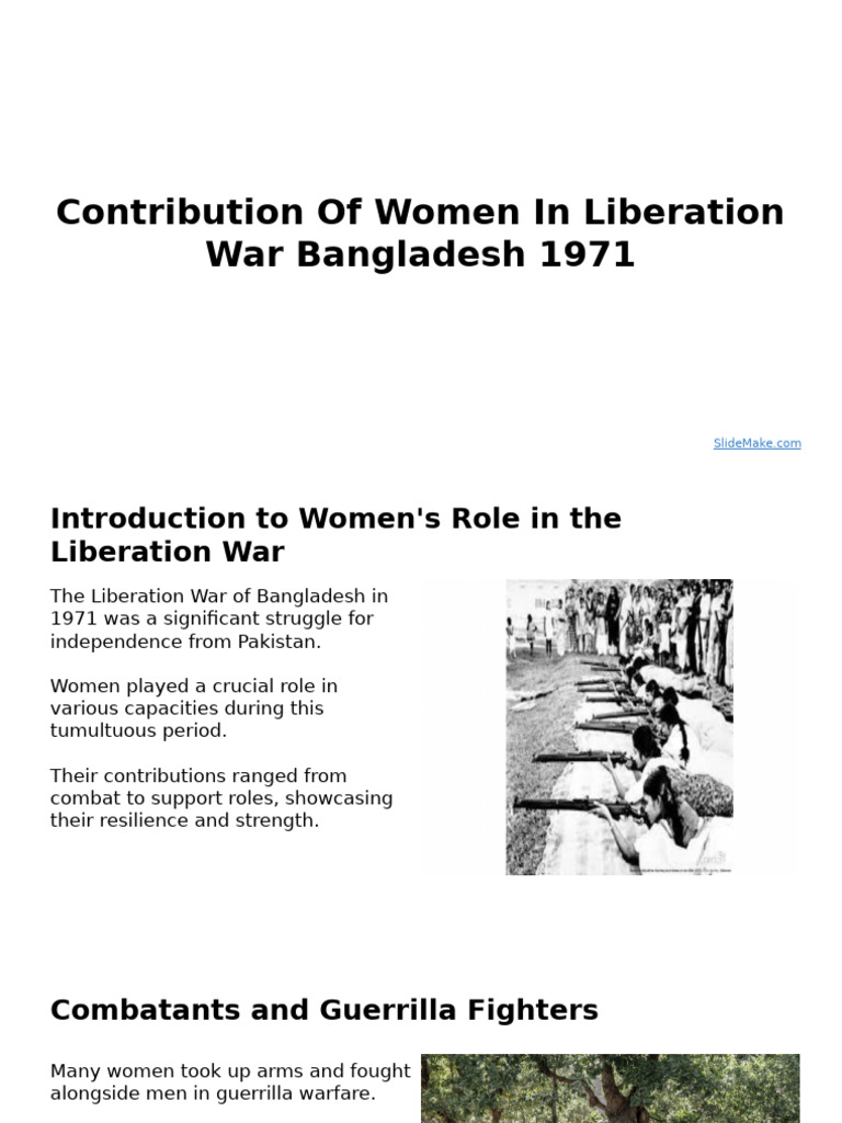 Contribution of Women in Liberation War Bangladesh 1971 | PDF