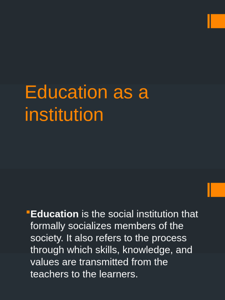 Education As Institution | PDF | Schools | Learning