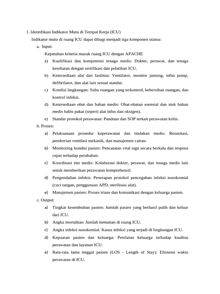 Indikator Mutu ICU | PDF | Pengembangan Diri | Kesehatan Holistik
