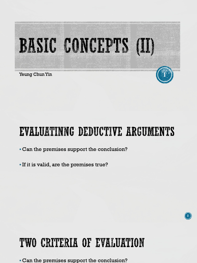 UGED1111A 3 Basic Concepts 2 | PDF | Argument | Logical Consequence