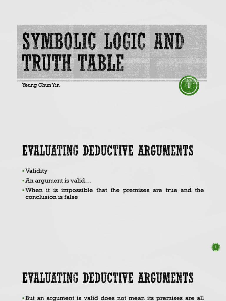 UGED1111A-4-Symbolic Language and Truth Table | PDF | Argument ...