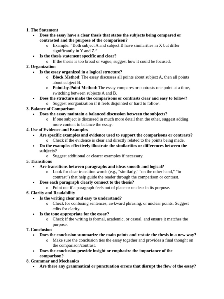 Guide to Writing Compare and Contrast Essays | PDF | Essays | Paragraph