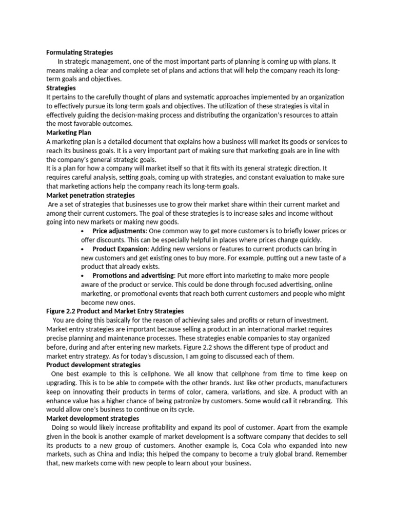 Formulating Strategies Word | PDF | Foreign Direct Investment | Marketing