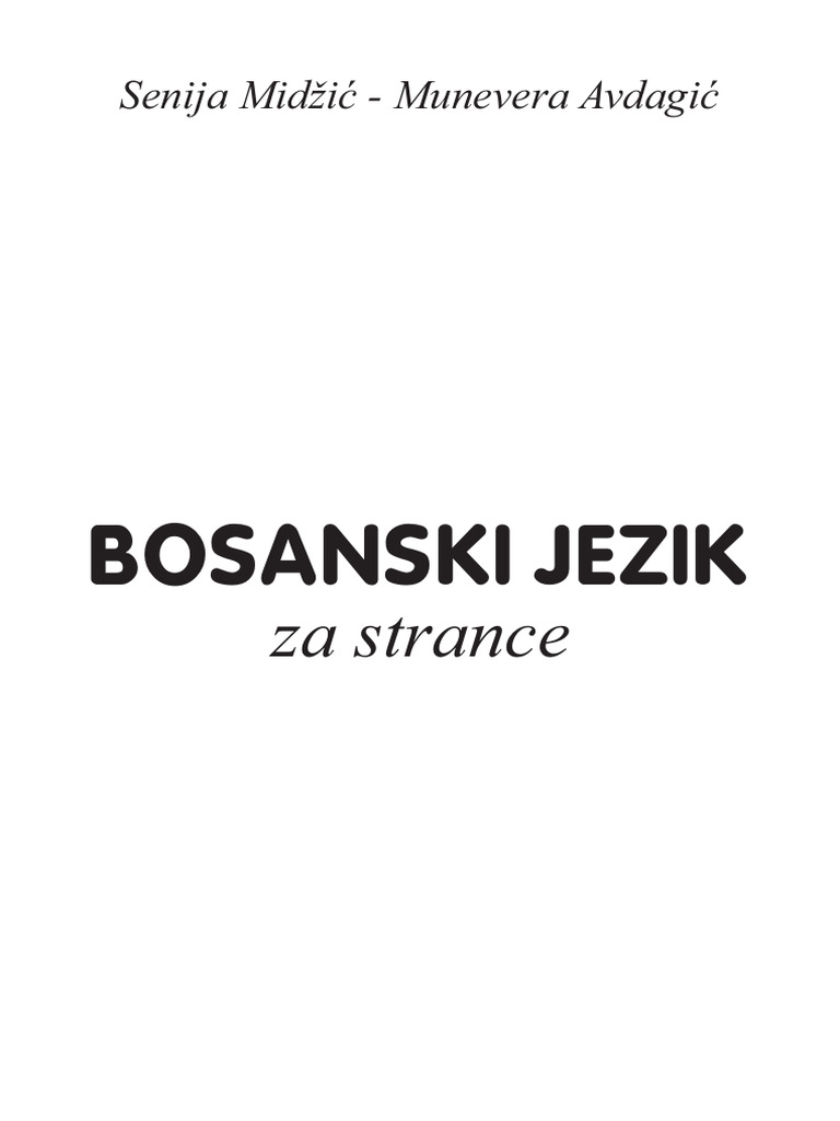 Bosanski Jezik Za Strance | PDF