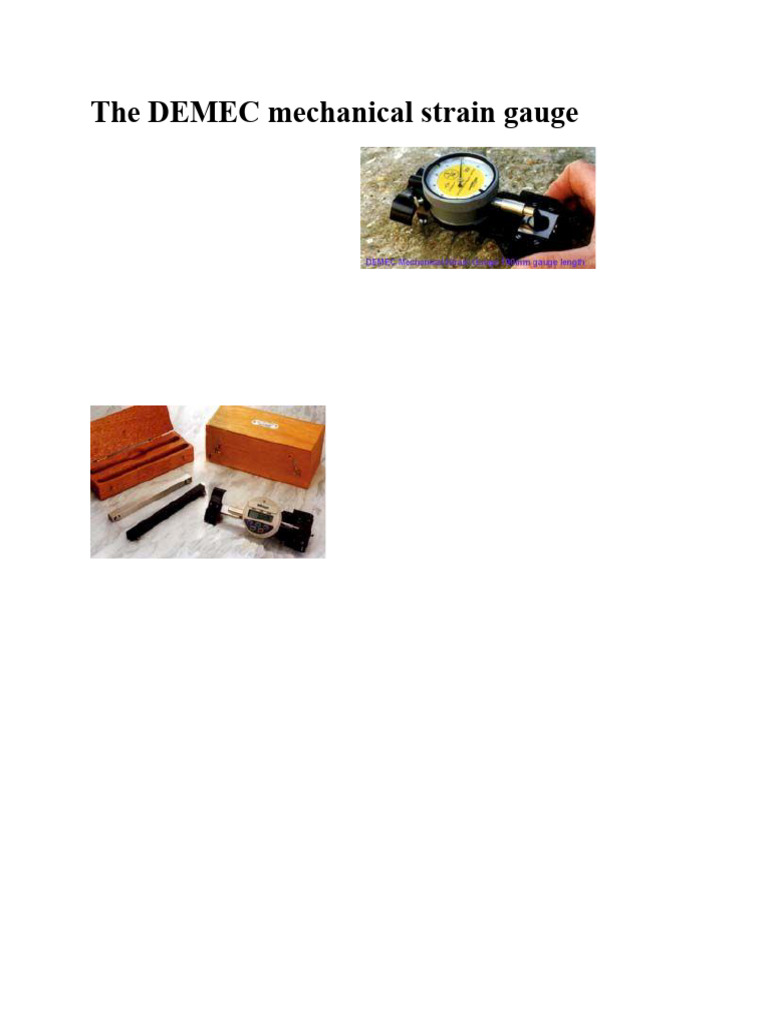 The DEMEC Mechanical Strain Gauge | PDF | Measuring Instrument | Tools