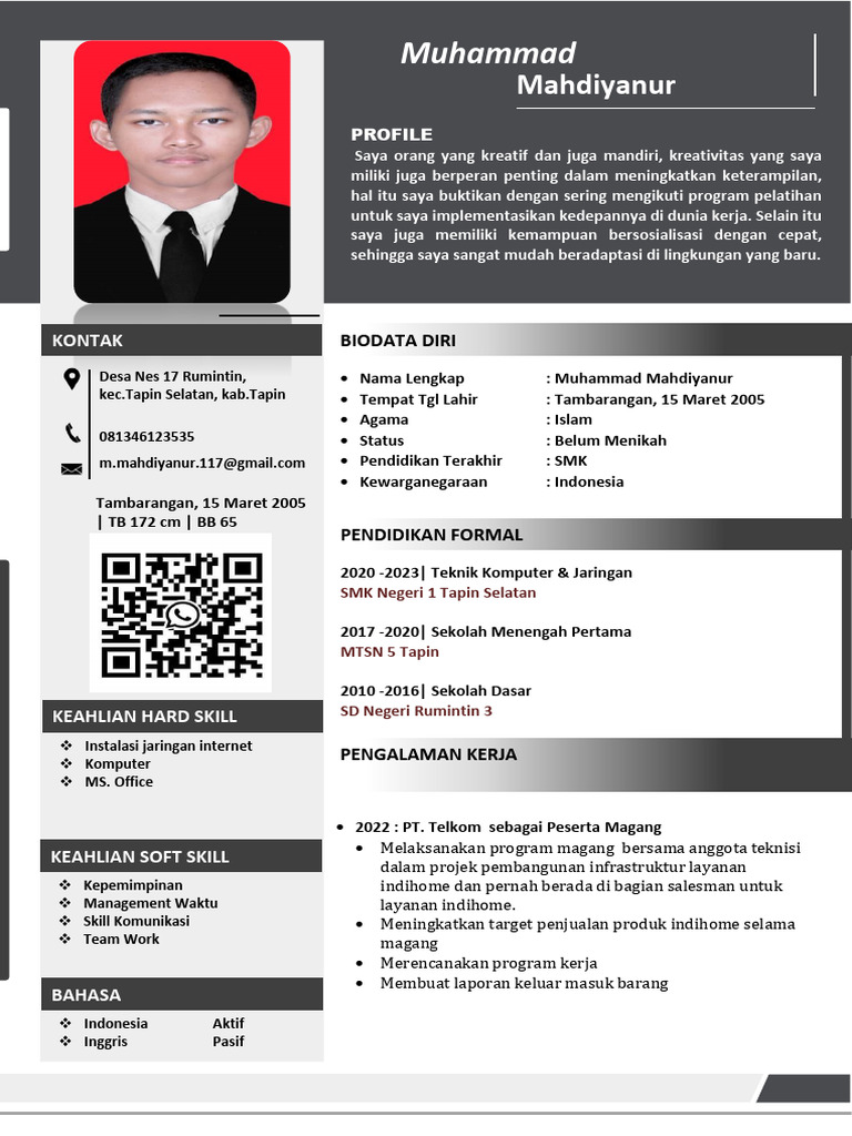 Muhammad Mahdiyanur - CV | PDF | Karier & Perkembangan