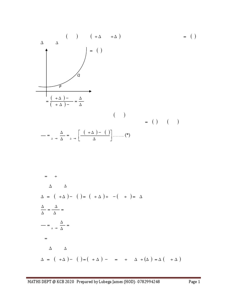 S5 Math Calculus - Differentiation | PDF | Derivative | Mathematics