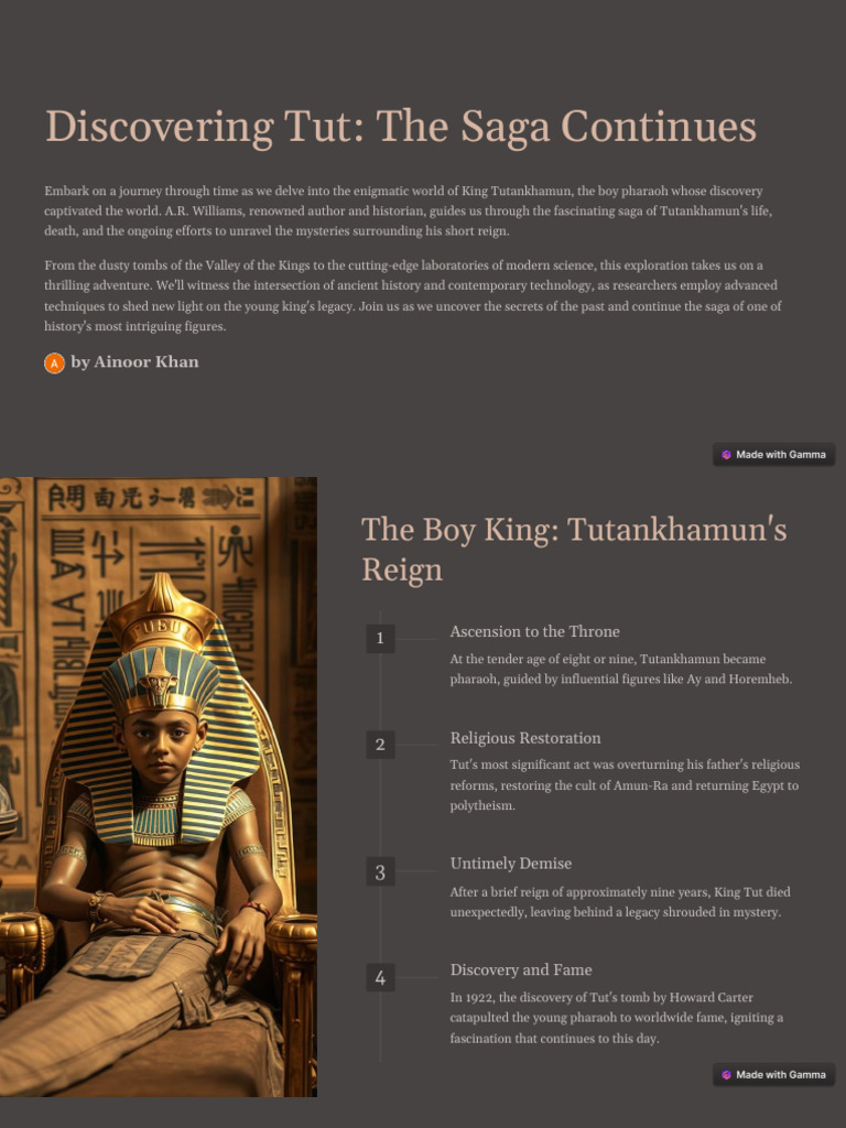 Discovering Tut The Saga Continues | PDF | Tutankhamun | Akhenaten