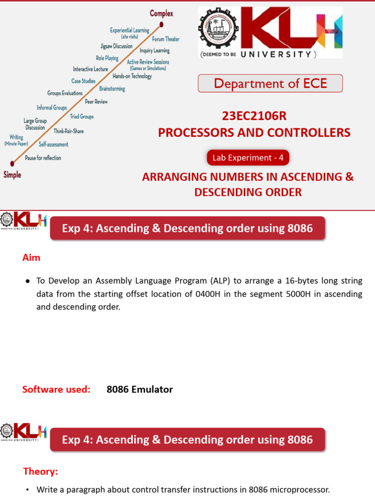 8086 ALP: Sort Numbers Asc/Desc | PDF | X86 Architecture | Computer Programming