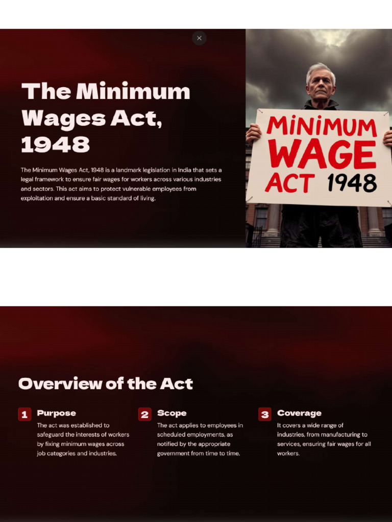 Minimum Wages Act, 1948 | PDF