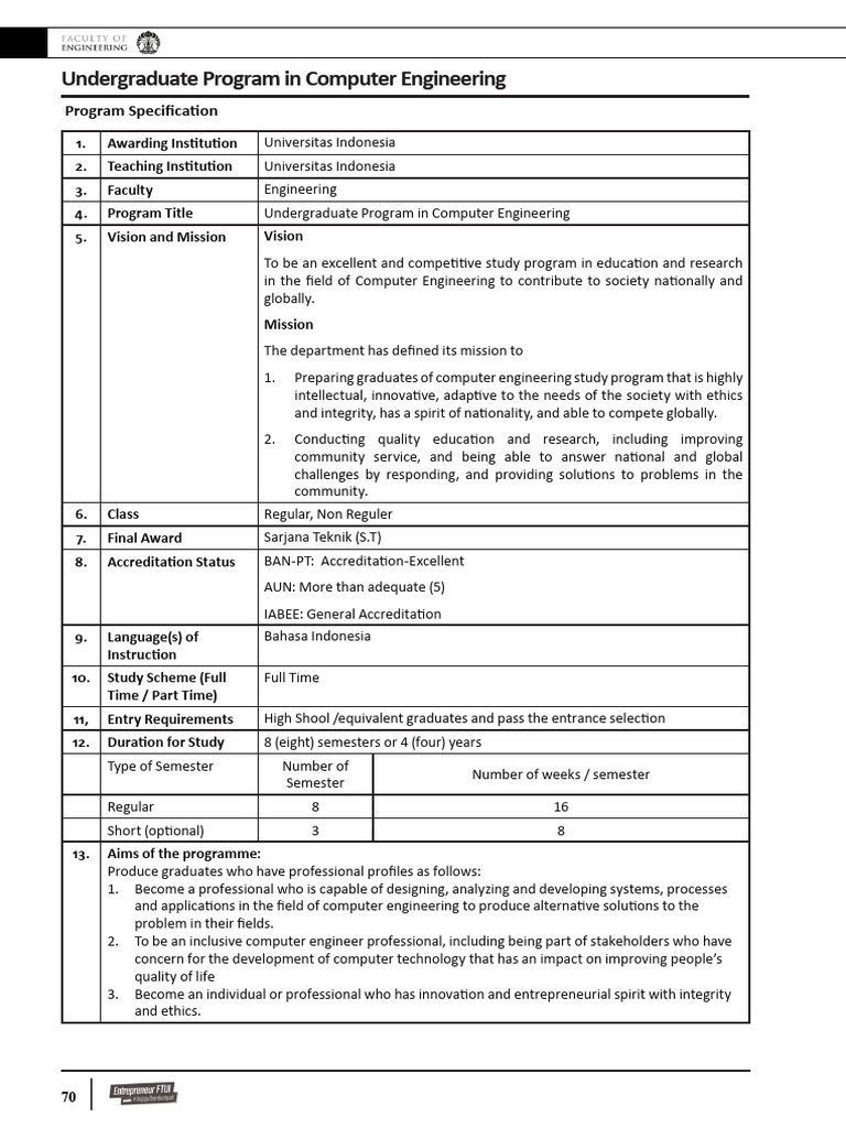 Undergraduate Program Computer Engineering Etc | PDF | Calculus | Faith