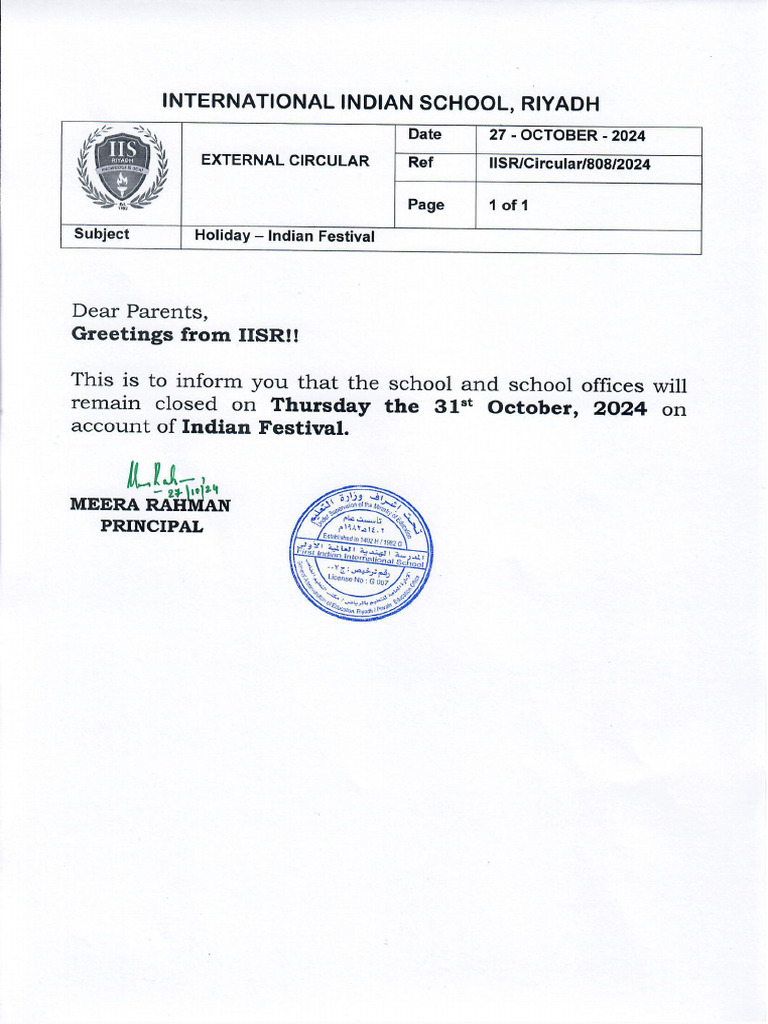 Circular Holiday 2 | PDF