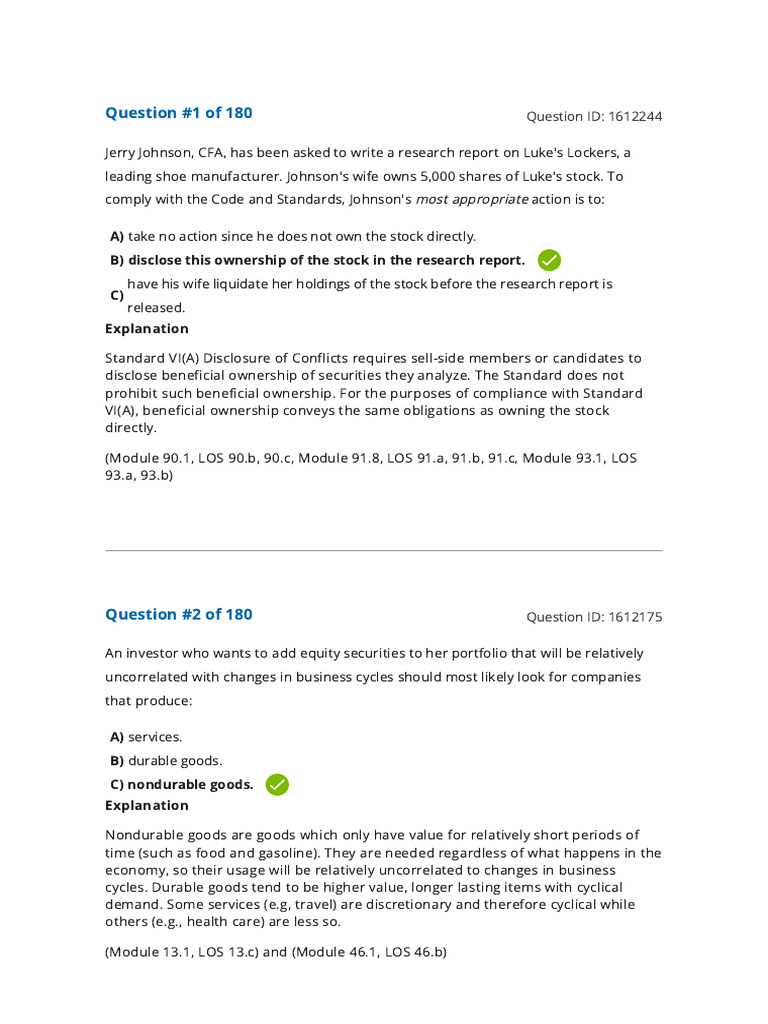 CFA1 Mock Exam 5 2024 S.note A | PDF | Depreciation | Cost Of Capital