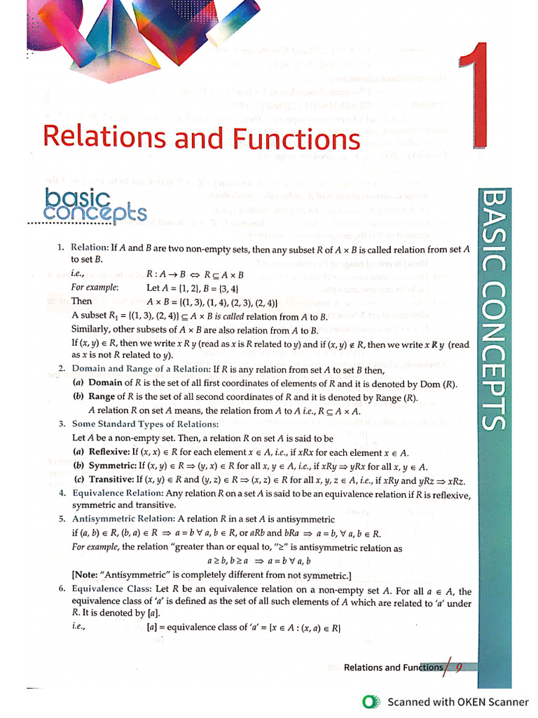 Relation And Functions Pdf