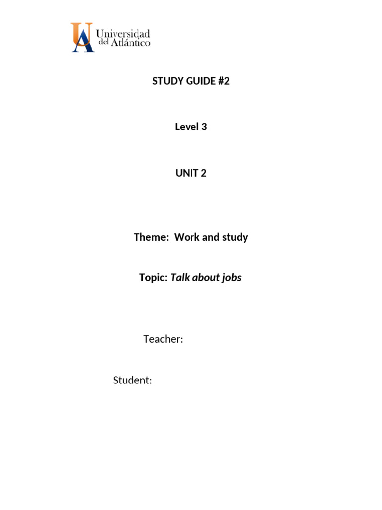 STUDY GUIDE LEVEL 3 Unit 2 | PDF