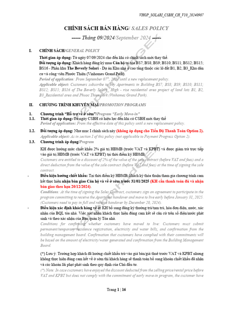 CT VHGP Solari Can Ho CSBH v10 NB The Beverly Solari | PDF