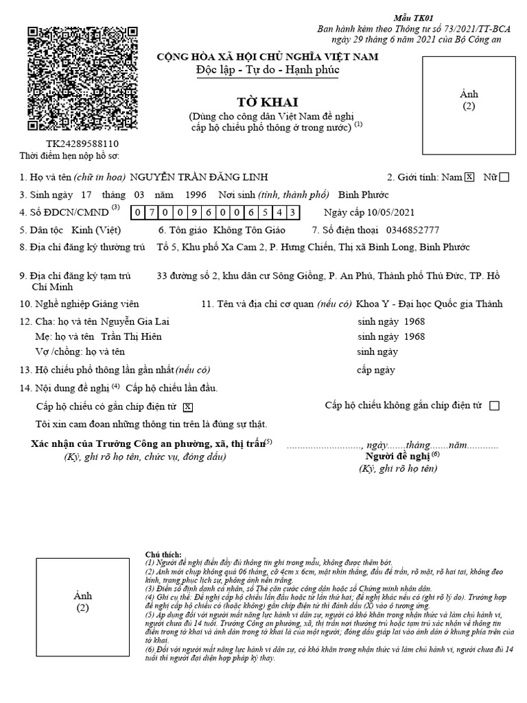 T Khai Báo Passport | PDF