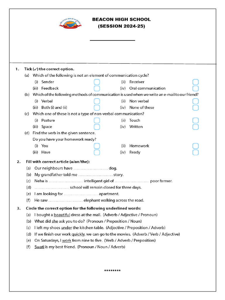 Class IX IT Communication Skills | PDF