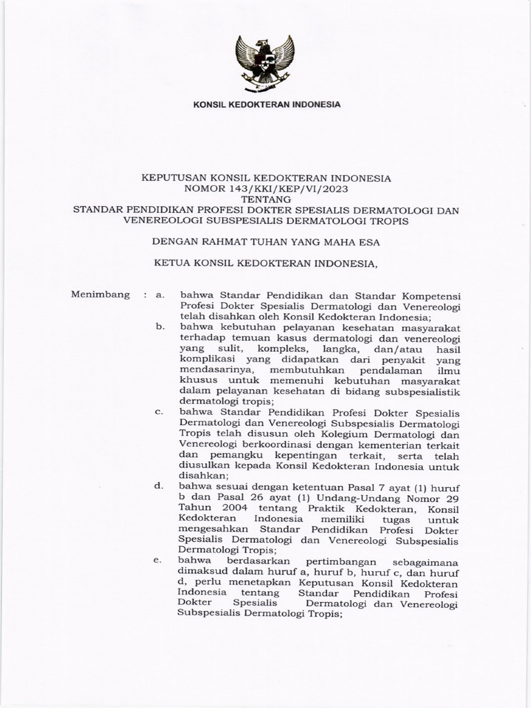 2023-Keputusan KKI Nomor 143 - KKI - KEP - VI - 2023 | PDF