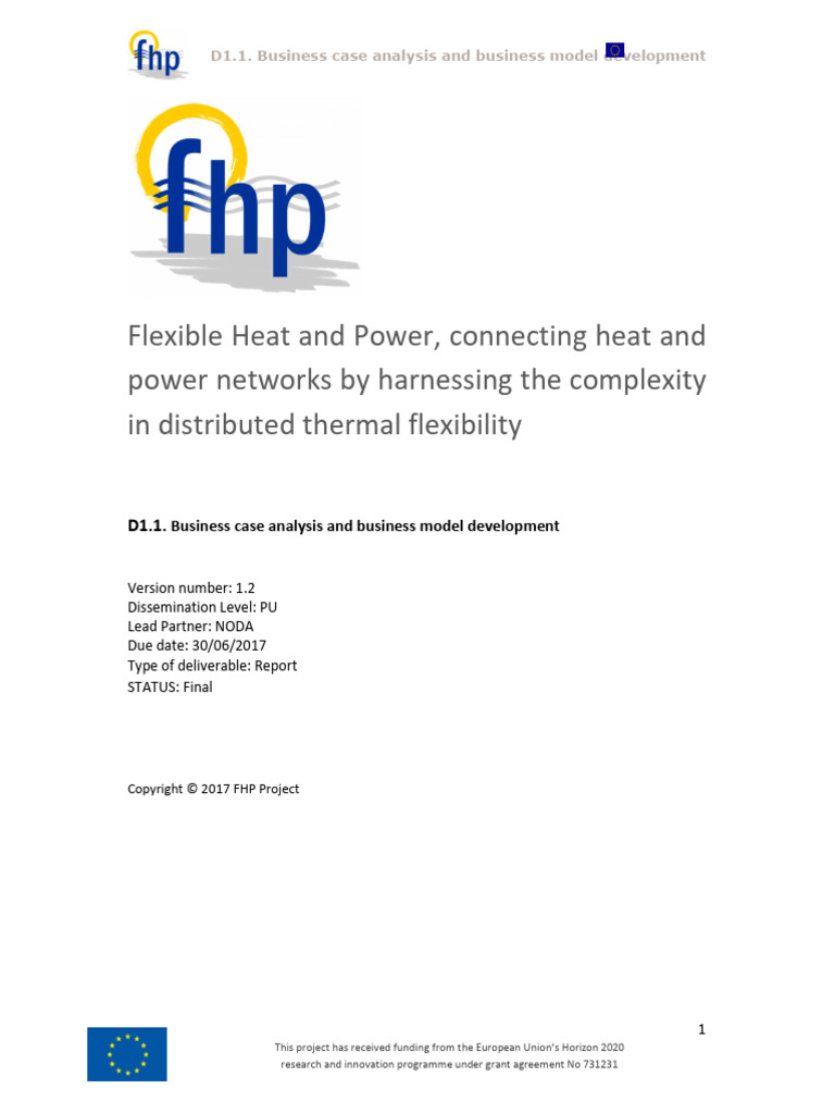 FHP-D1 1 Business Case Analysis and Business Model Development | PDF ...