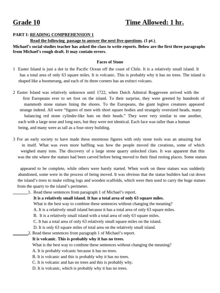 2024 Grade 10 Final Exam | PDF