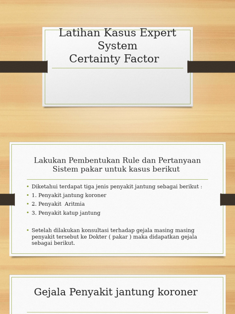 Latihan Kasus Expert System - Certainty Factor | PDF