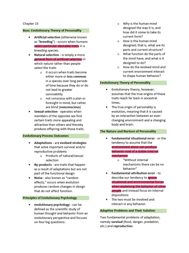 Chapter 15 Buss | PDF | Evolution | Natural Selection