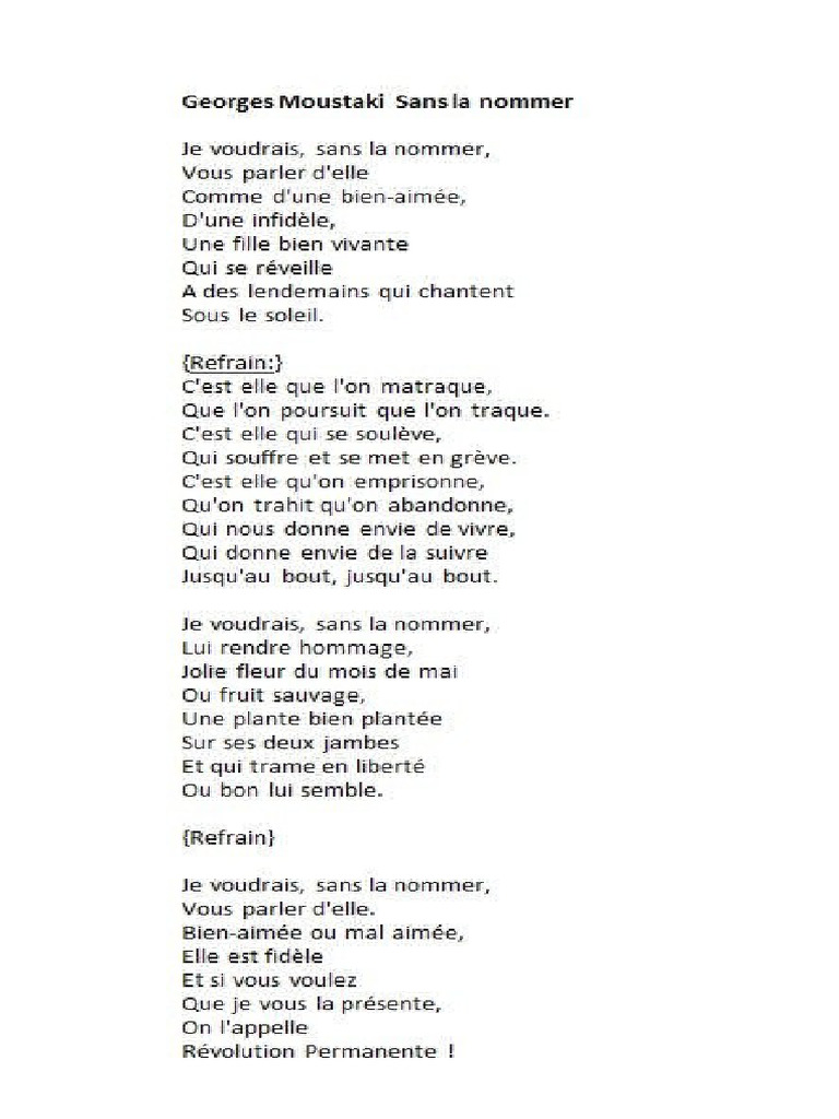 Parole Chanson | PDF