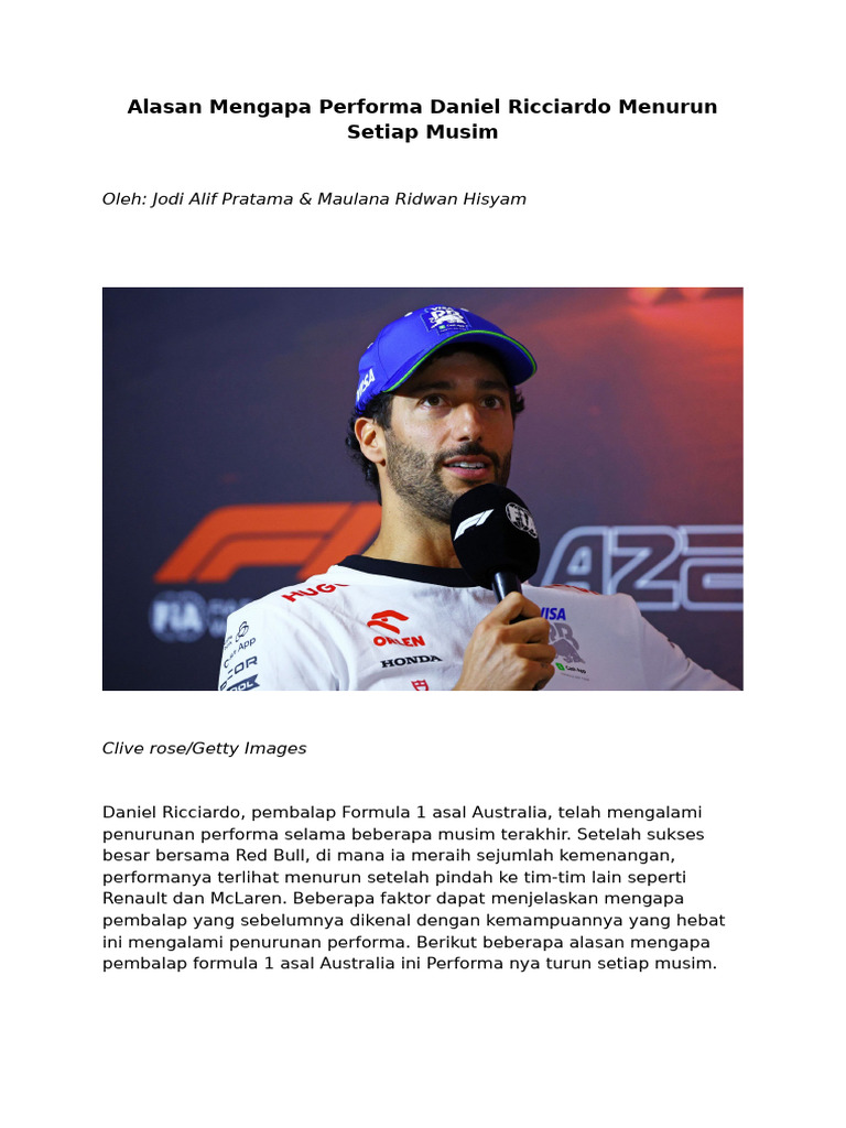 Jodi Alif P X417 M Ridwan Hisyam X314 Daniel Ricciardo | PDF | Pengelolaan Keuangan & Uang