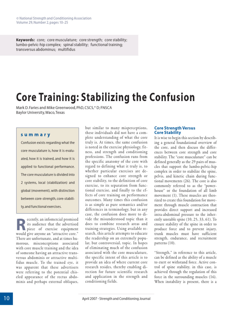 Core Training Stabilizing The Confusion.1 | PDF | Vertebral Column ...