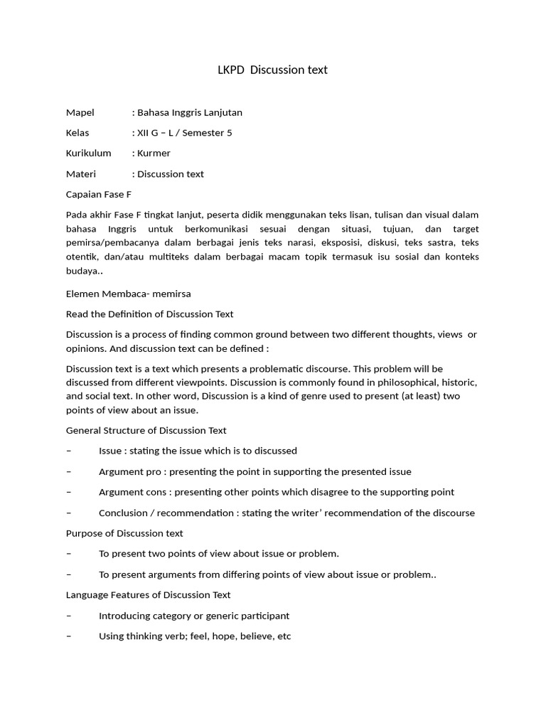 LKPD Discussion Text | PDF | Smartphone | Human Communication