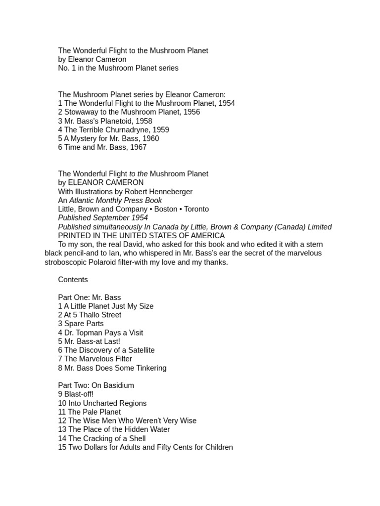 Tips - Wonderful Flight To The Mushroom Planet | PDF | Atmosphere Of ...