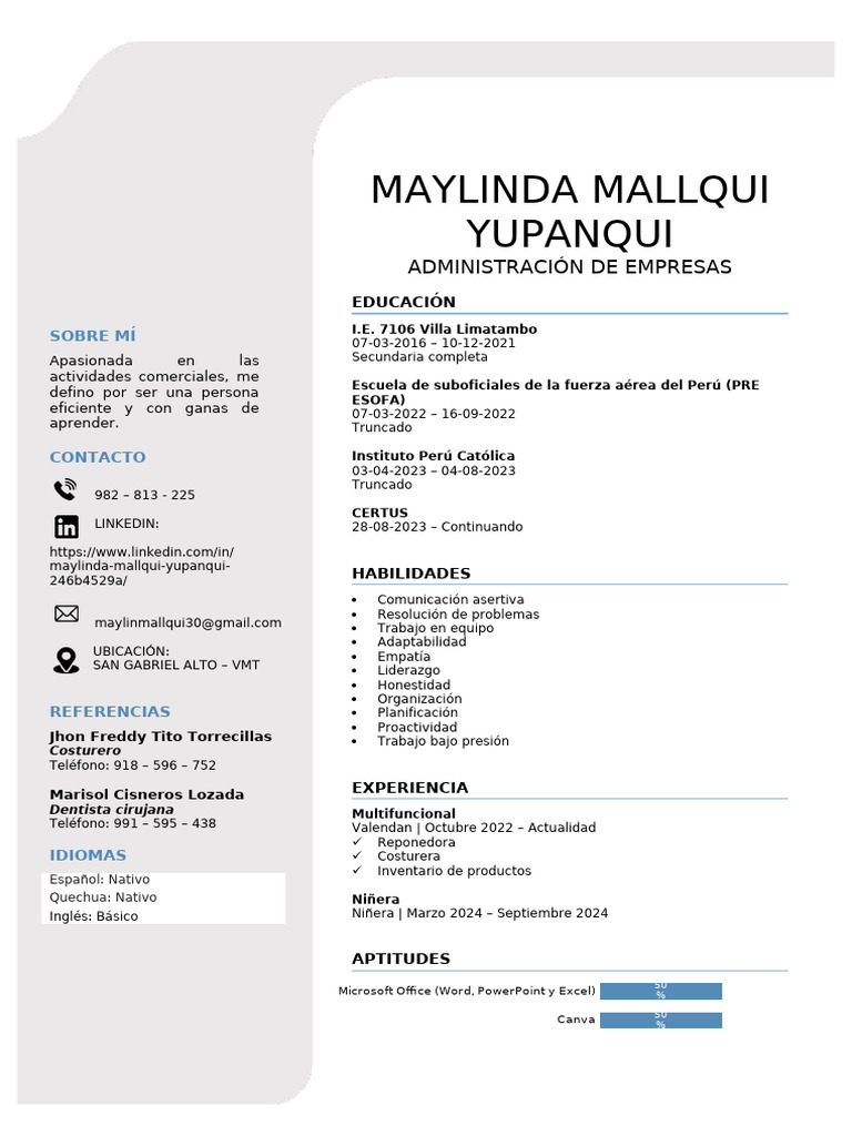 C.V. Maylinda Mallqui | PDF | Software | Empresas de software de los Estados Unidos