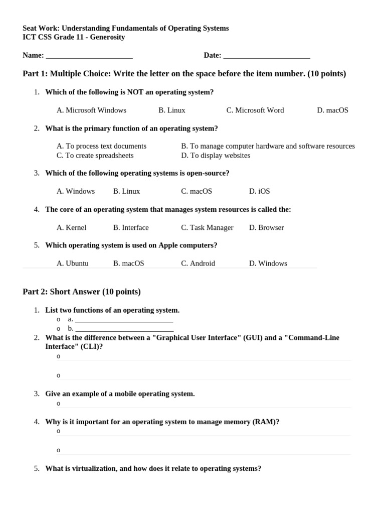 Seat Work 1 G11 | PDF | Operating System | Graphical User Interfaces
