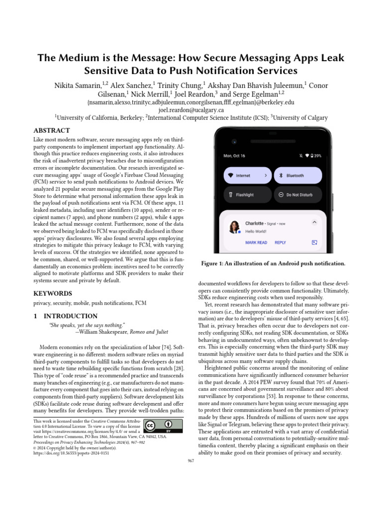 FCM_sec | PDF | Mobile App | Android (Operating System)