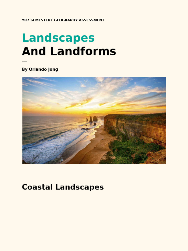 Coastal Landscapes and Landforms Analysis | PDF | Erosion | Coastal ...