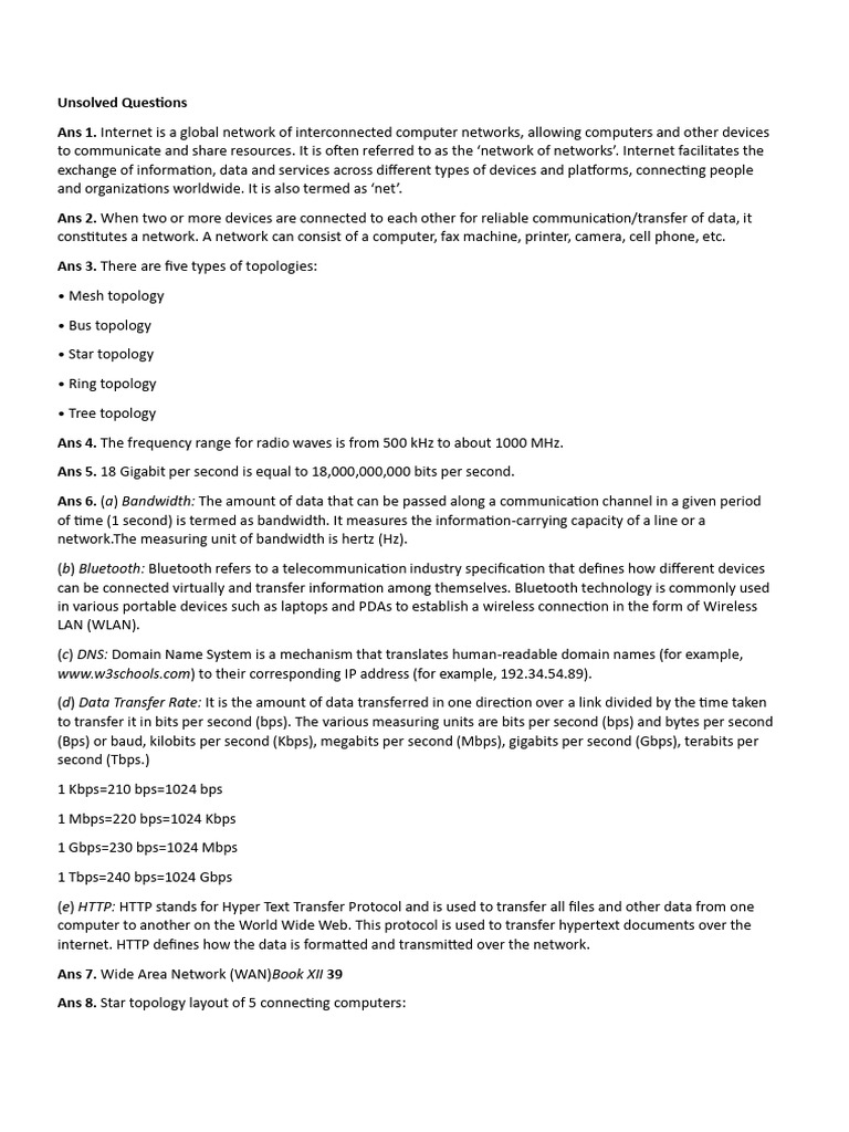 Unsolved Questions | PDF | Computer Network | World Wide Web