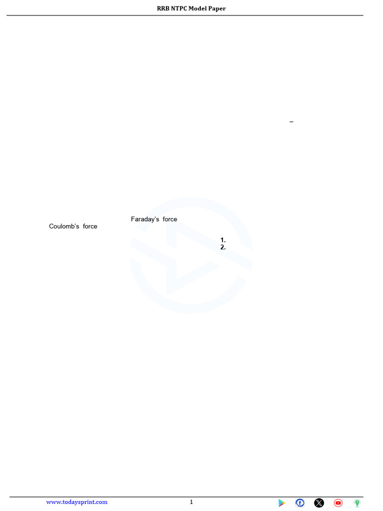 RRB NTPC Model Paper: General Awareness Quiz | PDF