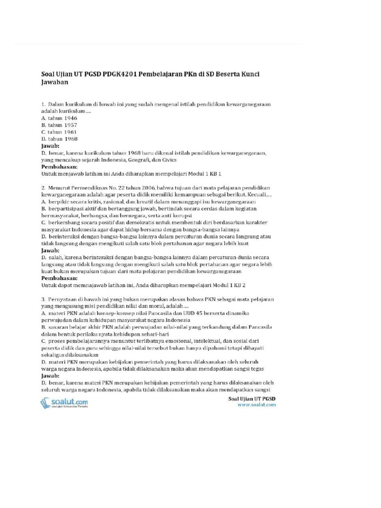 Soal PKN | PDF