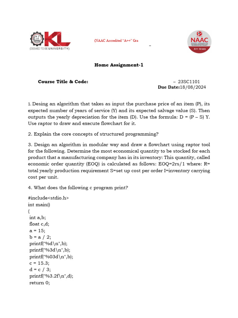 Computational Thinking Assignment | PDF