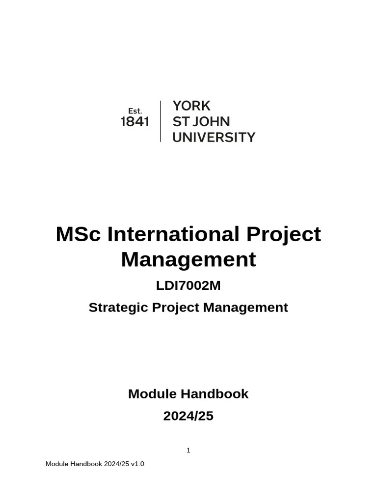 MSc Project Management Guide | PDF | Project Management | Learning
