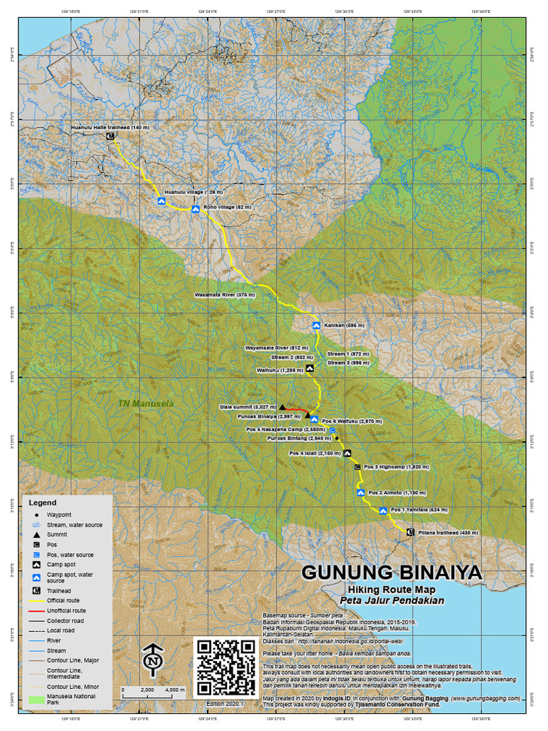Peta Jalur Pendakian Gunung Binaiya | PDF