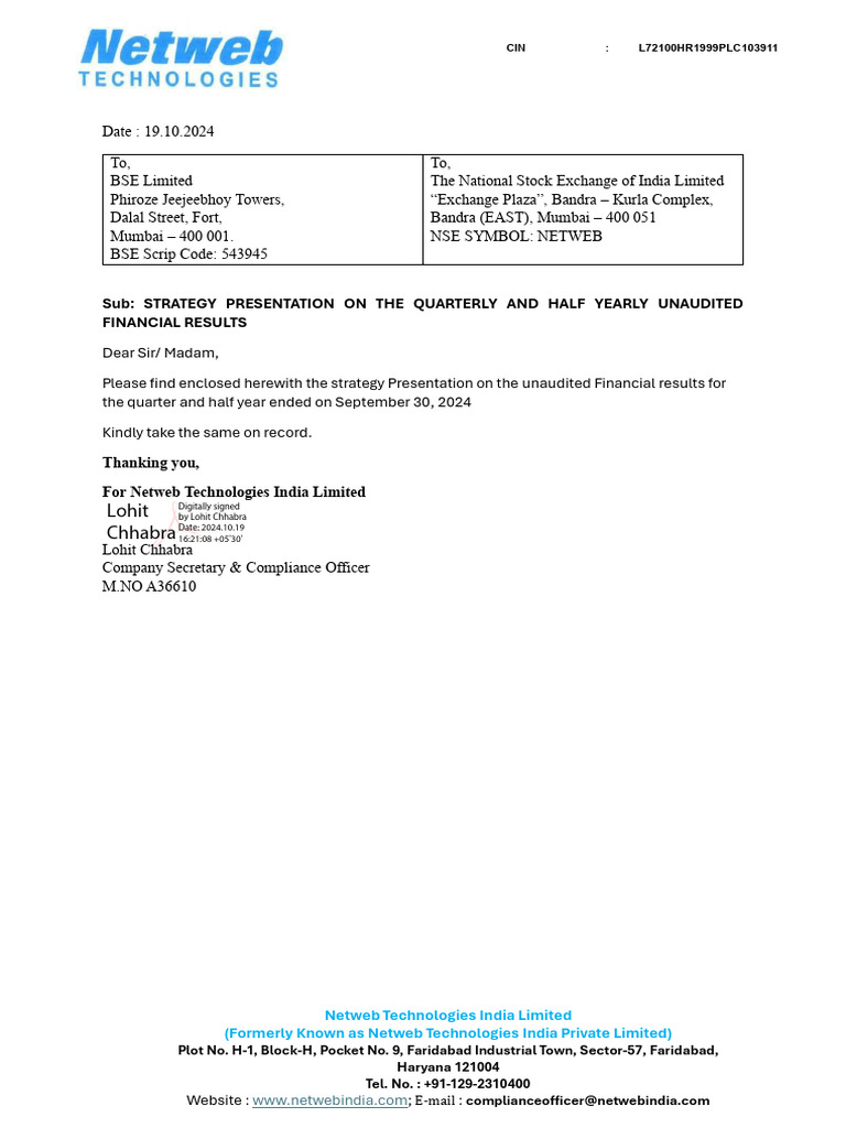 NETWEB 19102024163300 Strategy Presentation | PDF | Cloud Computing | Supercomputer