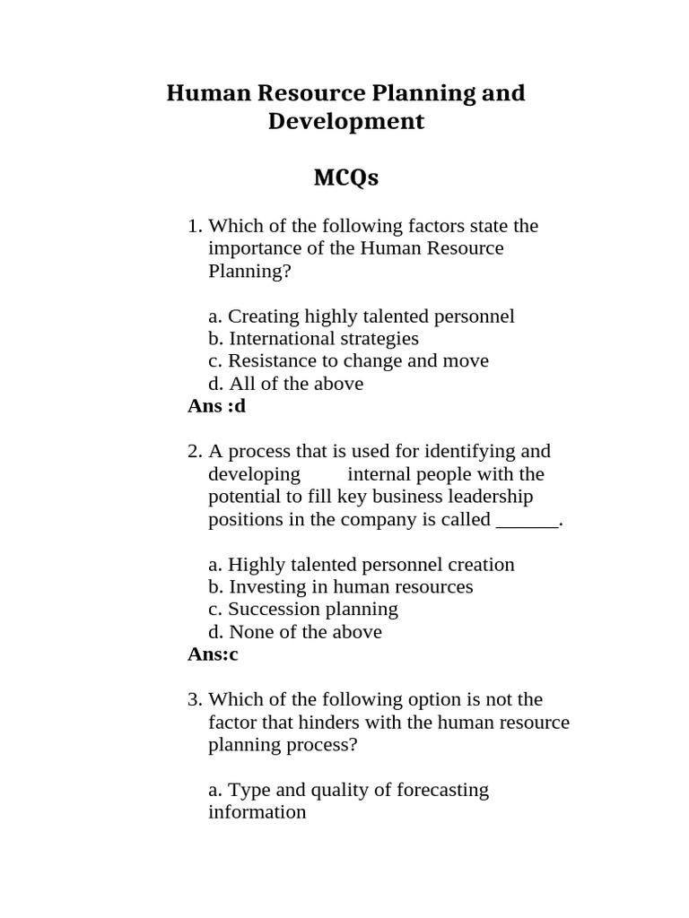 Human Resource Planning and Development | PDF | Human Resource Management | Performance Appraisal