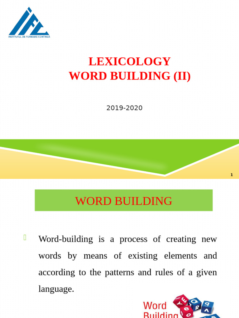 Lexicology - IV - Wordbuilding - 19 | PDF | Noun | Adjective