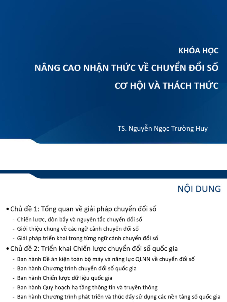 Nang cao nhan thuc ve chuyen doi so | PDF