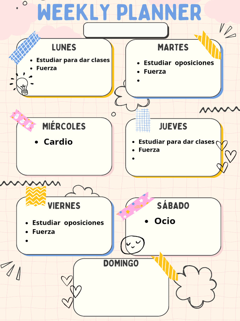 Beige Simple Weekly Planner A4 Document | PDF